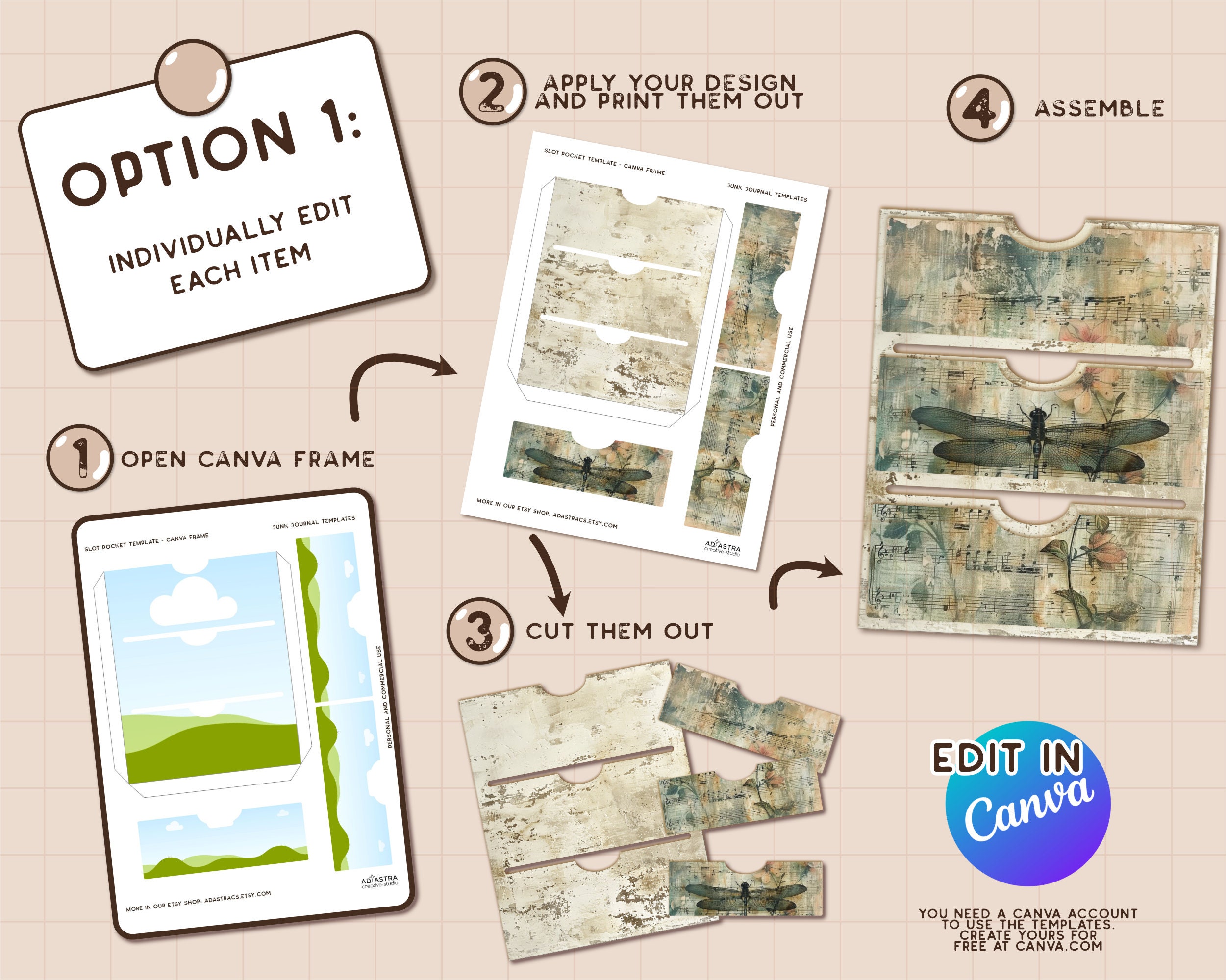 CANVA FRAMES / Canva Template for Creating Journaling Pages / Slot ...