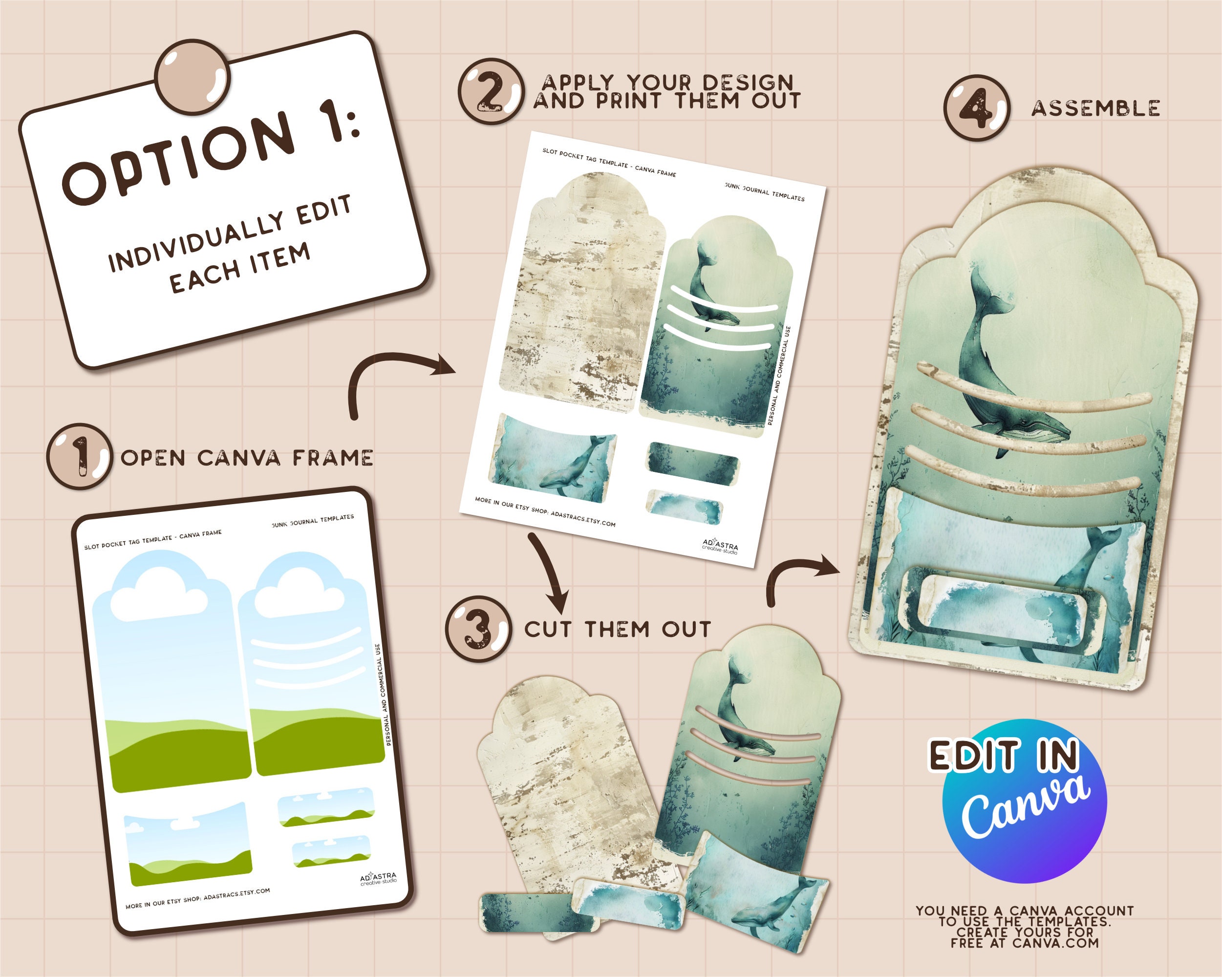 CANVA FRAMES / Canva Template for Creating Journaling Pages / Slot ...