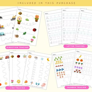 Preschool Tracing and Matching Worksheets Bundle, Tracing Worksheets ...