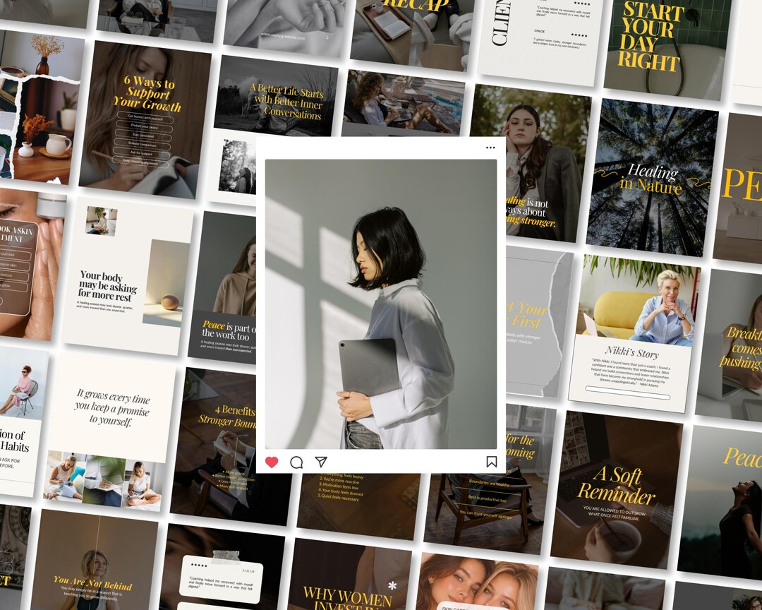 Life Coach Canva Templates | Wellness Instagram Post Bundle | Mindset ...