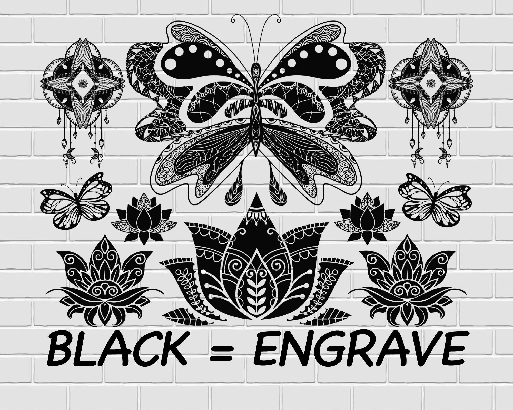 Butterfly 40oz Tumbler SVG Laser File, Lotus Quencher 40oz Laser ...