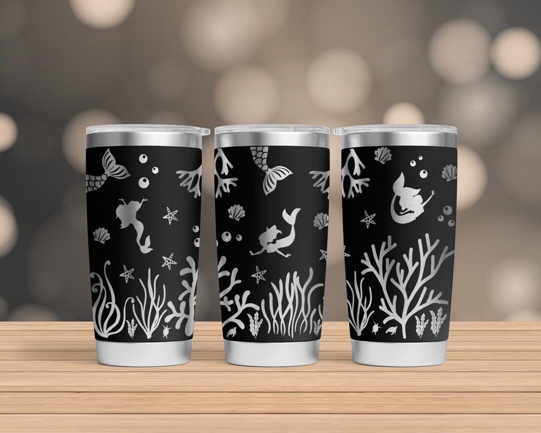 Mermaid 20oz Laser Tumbler Wrap, Coral 20oz Tumbler Laser, Sea Life ...