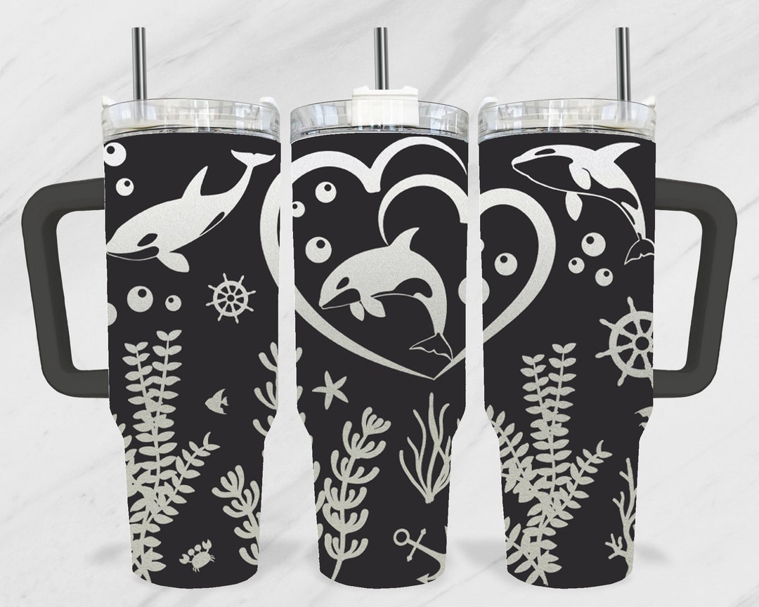 Orcas 40oz Laser Tumbler, Under the Sea Laser File, Coral 40oz Tumbler ...
