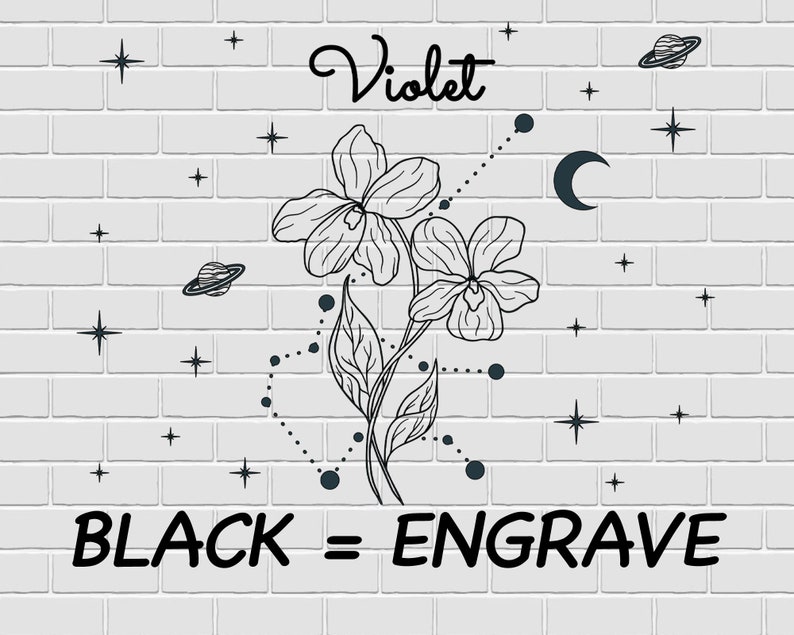 February Birth Month Flower 40oz Tumbler Laser File, Violet Flower 40oz ...