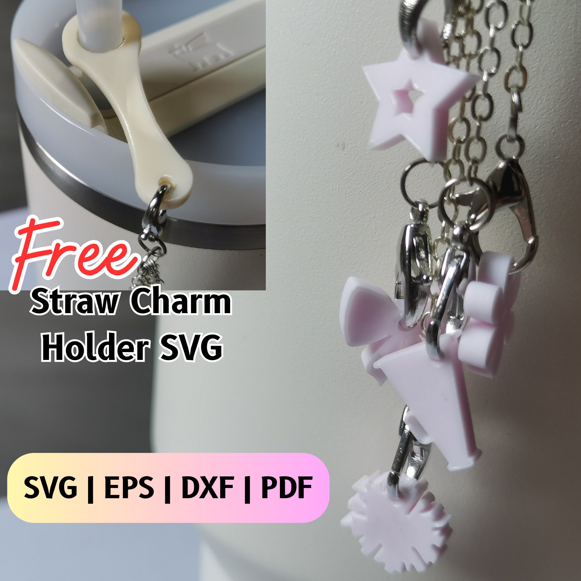 Cheer Leader Charm SVG, Straw Charm SVG, Bundle Cheer Leading Charms ...