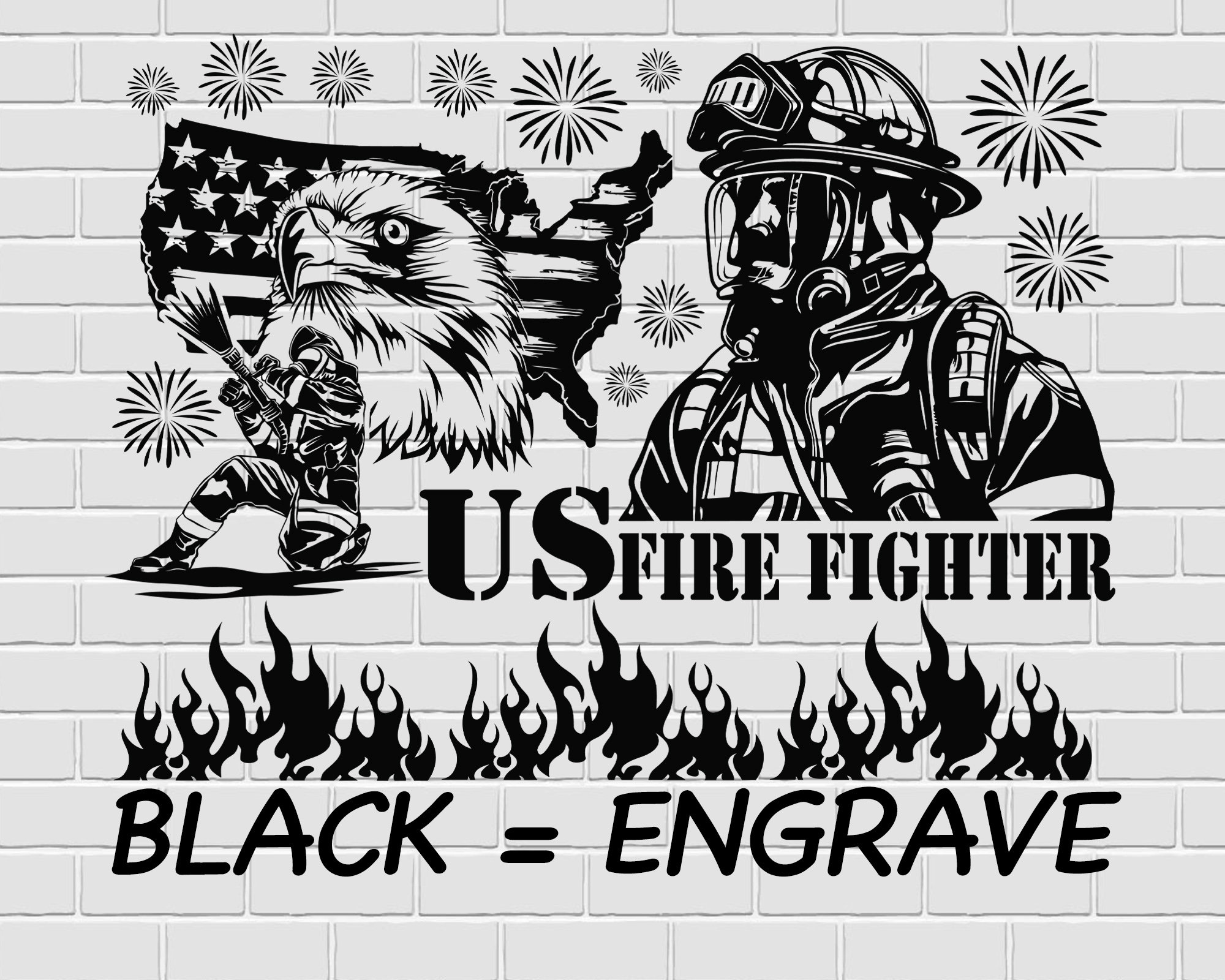 US Fire Fighter 40oz Tumbler Laser SVG, Fire Fighter Quencher Tumbler ...