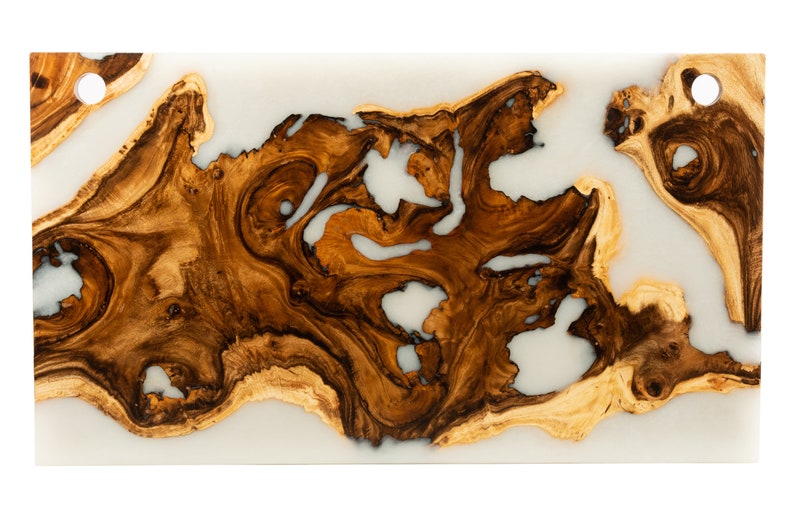 48x27 Wood and Epoxy Resin White Standing Desk Ergonomic Desk, Height ...