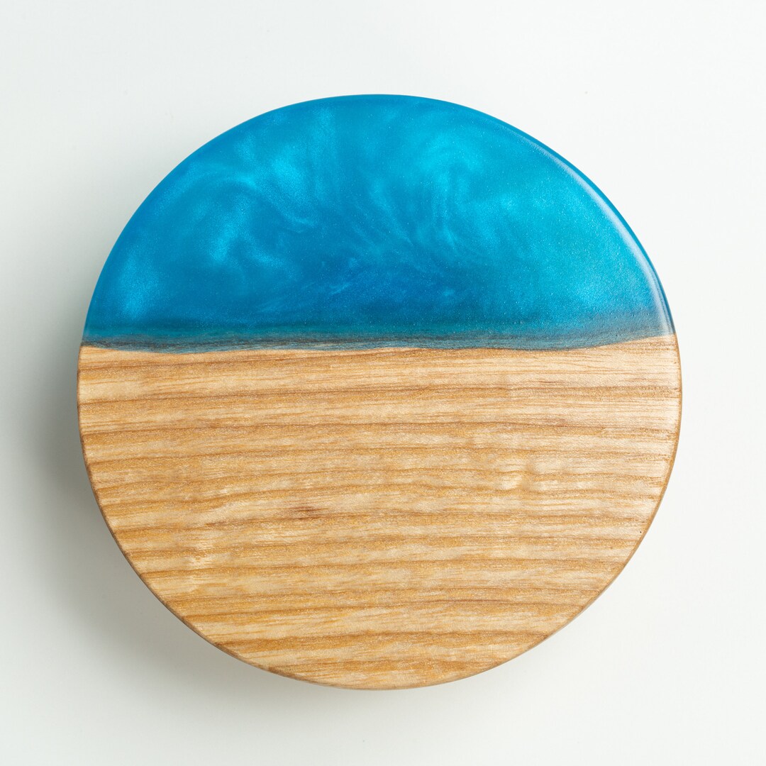 Personalized 4 Round Wood and Epoxy Wall Hooks Wooden Wall Hooks ...