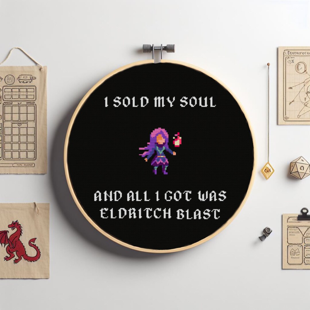 Warlock, Eldritch Blast, Cross Stitch, Pattern, Dungeons, Nerdy, Pen ...