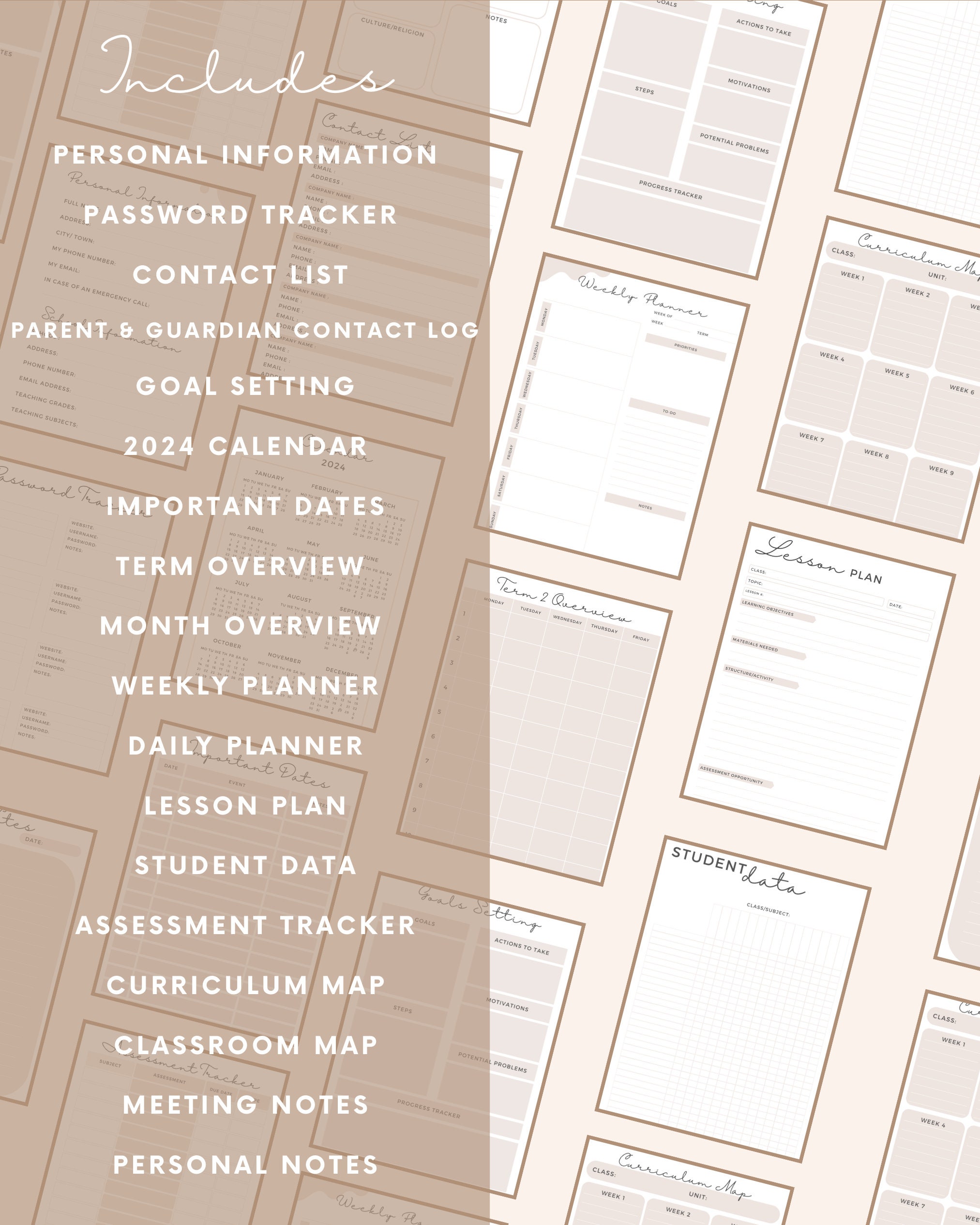 2024 Ultimate Teacher Planner | Printable Planner | PDF Planner ...