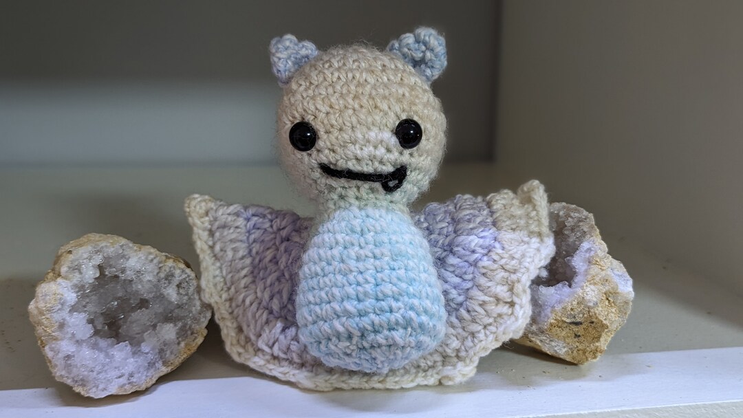Crochet Pastel Bat Teddy, Soft Bat Plush, Handmade Amigurumi Toy, Cute ...