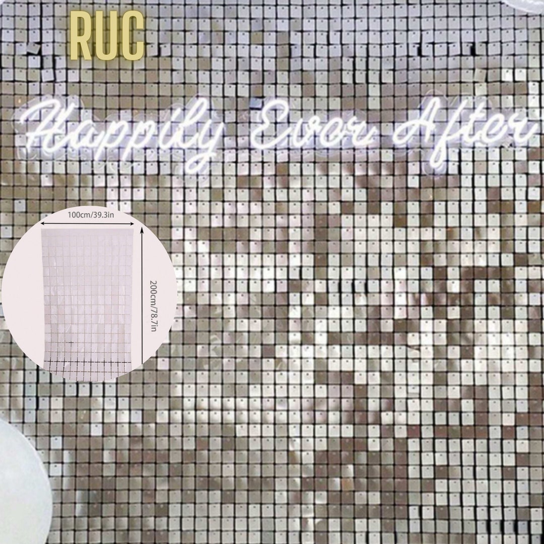 Metallic Party Backdrop Metallic Foil Fringe Tinsel Curtain, Birthday ...