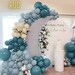 Elegant Pari Bloons Dusty Blue Sand White Balloon Garland Arch Set Baby ...
