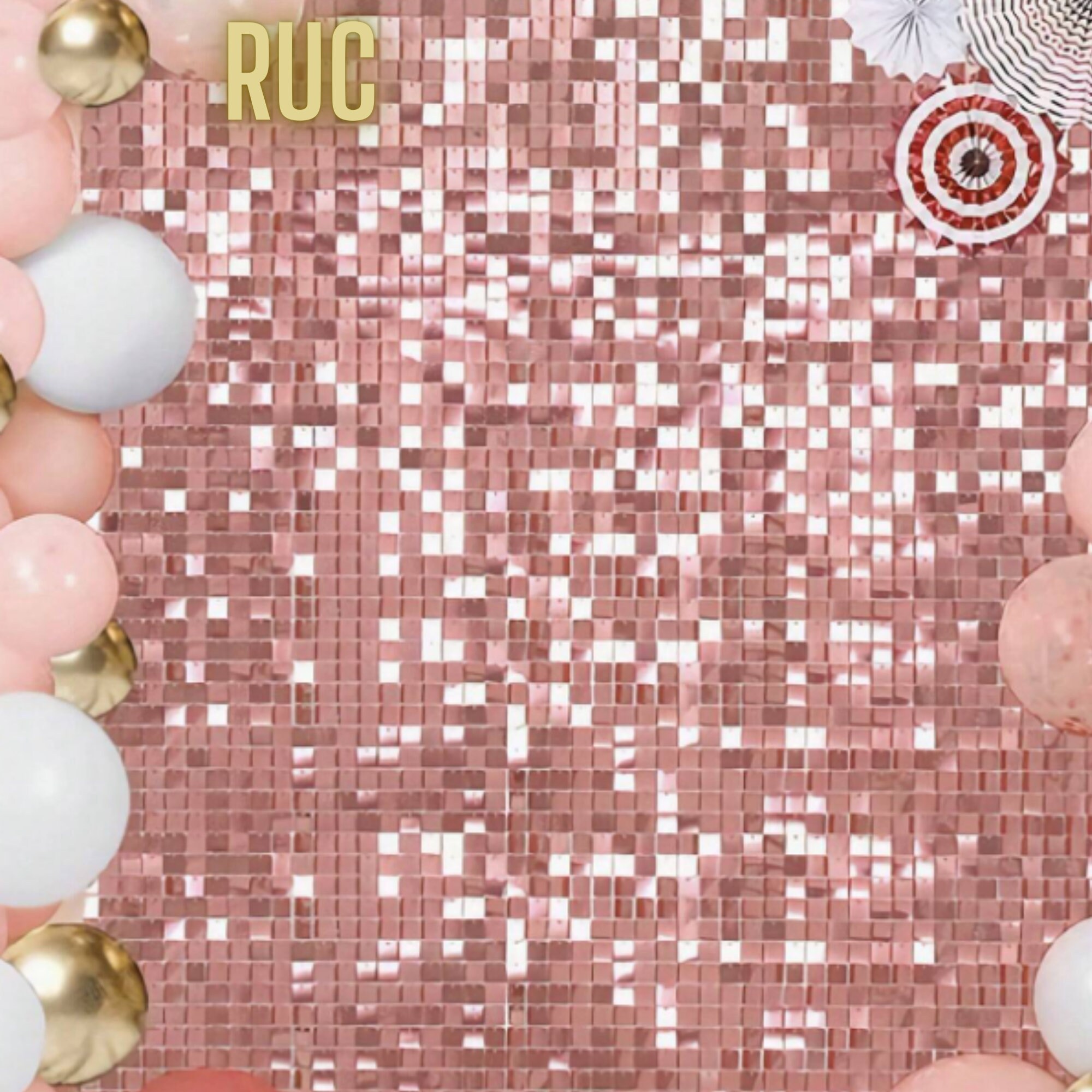 Rose Gold Party Backdrop Foil Fringe Tinsel Curtain, Birthday Party ...