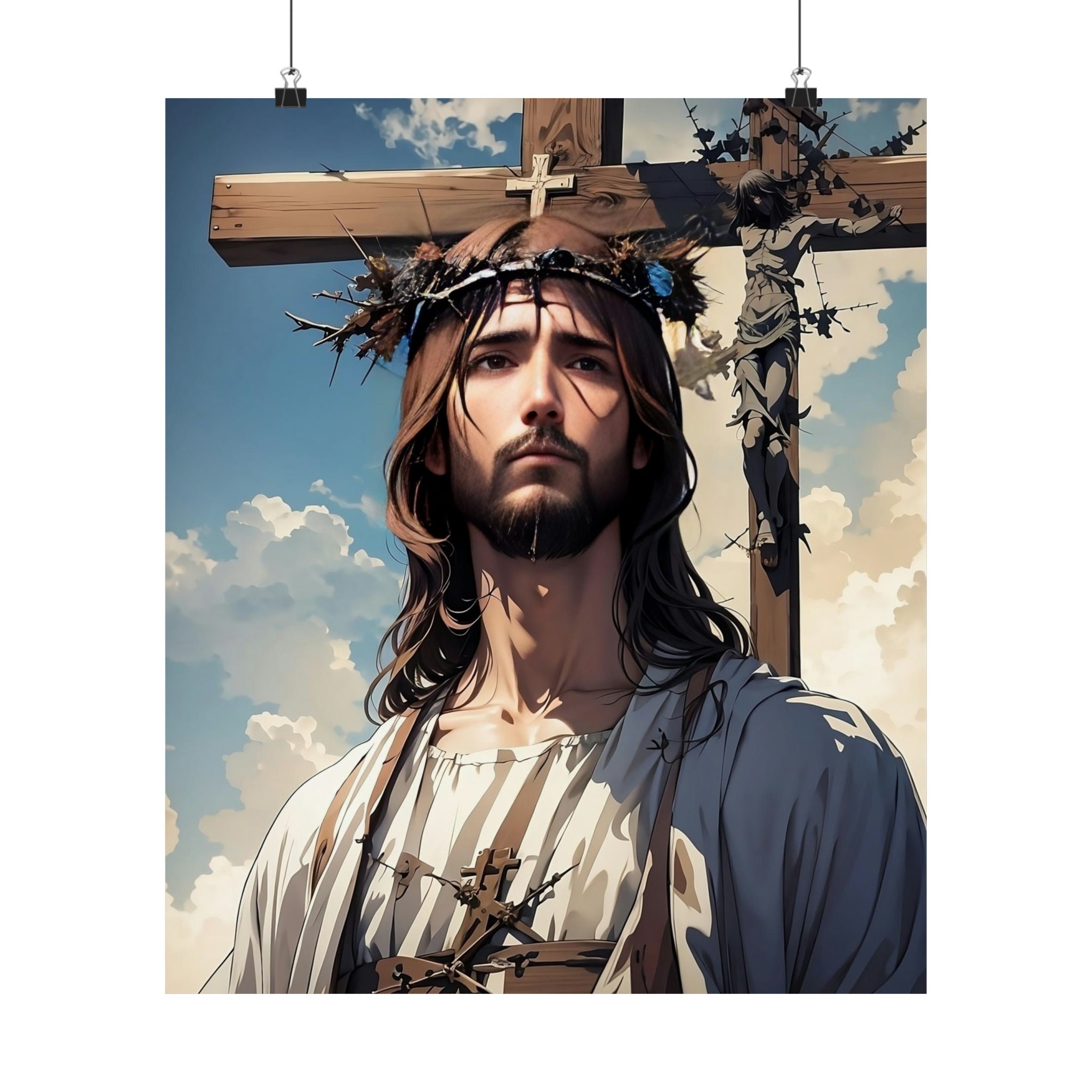 Sad Jesus Poster Picture of Christ Jesus on the Cross - Etsy
