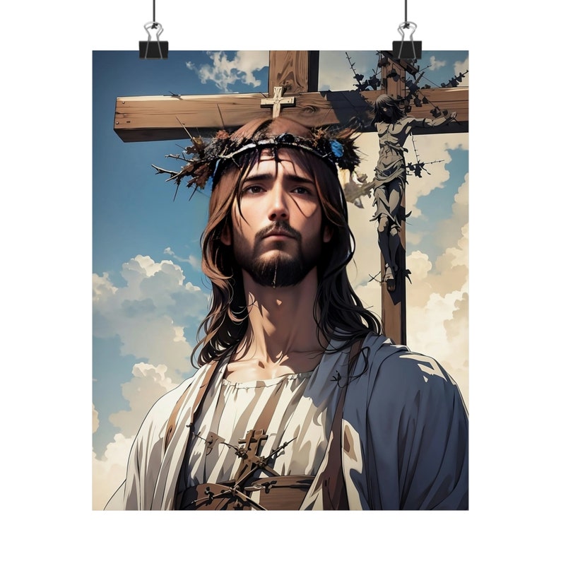 Sad Jesus Poster Picture of Christ Jesus on the Cross - Etsy
