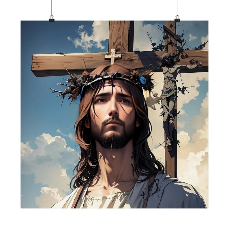Sad Jesus Poster Picture of Christ Jesus on the Cross - Etsy
