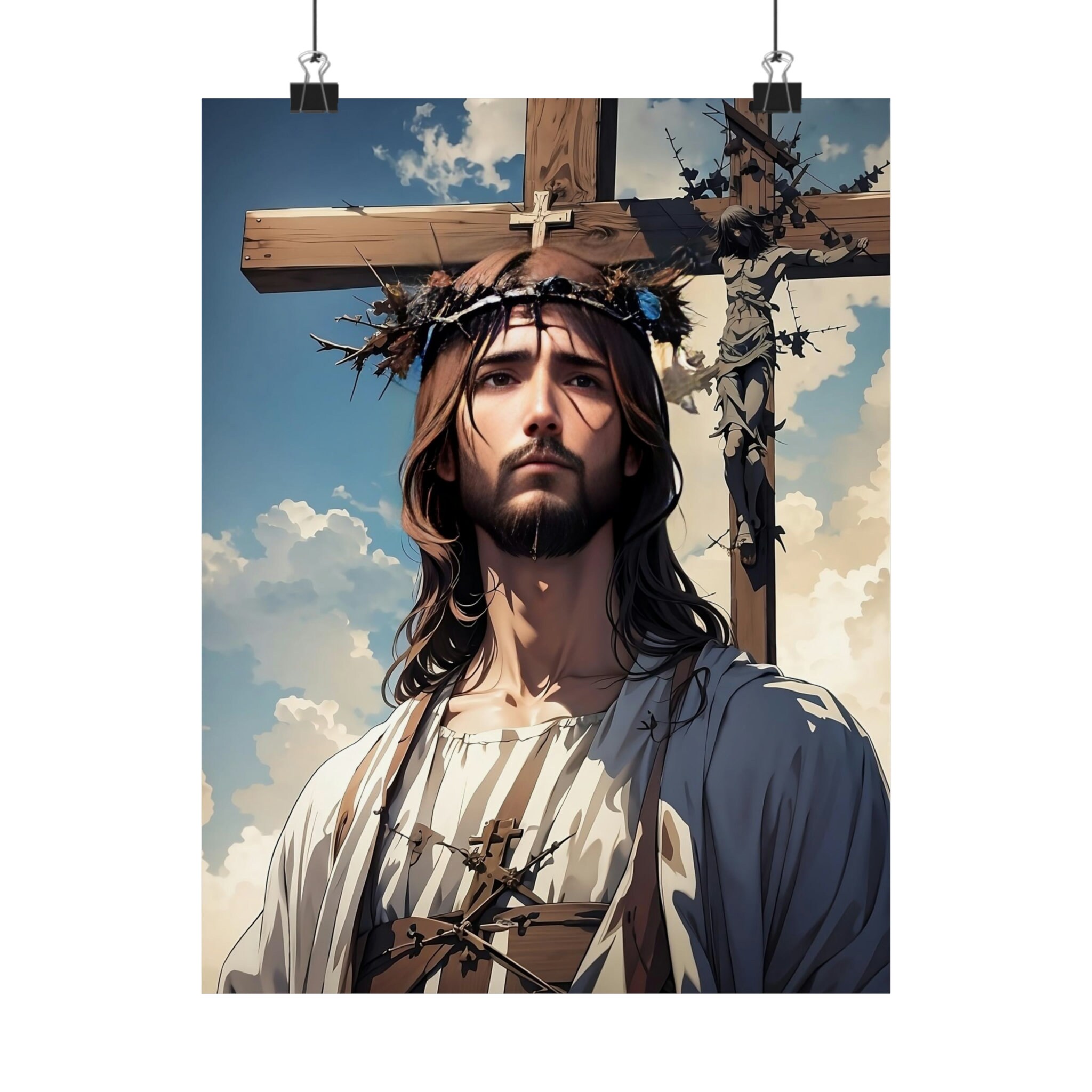Sad Jesus Poster Picture of Christ Jesus on the Cross - Etsy
