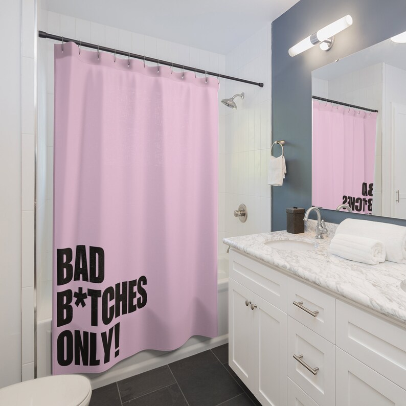 Cute Pink Girl Baddie Shower Curtains - Etsy