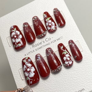 Reusable Enchanted Blooms / Handmade Nails / Faux Nails / Luxury Nails ...