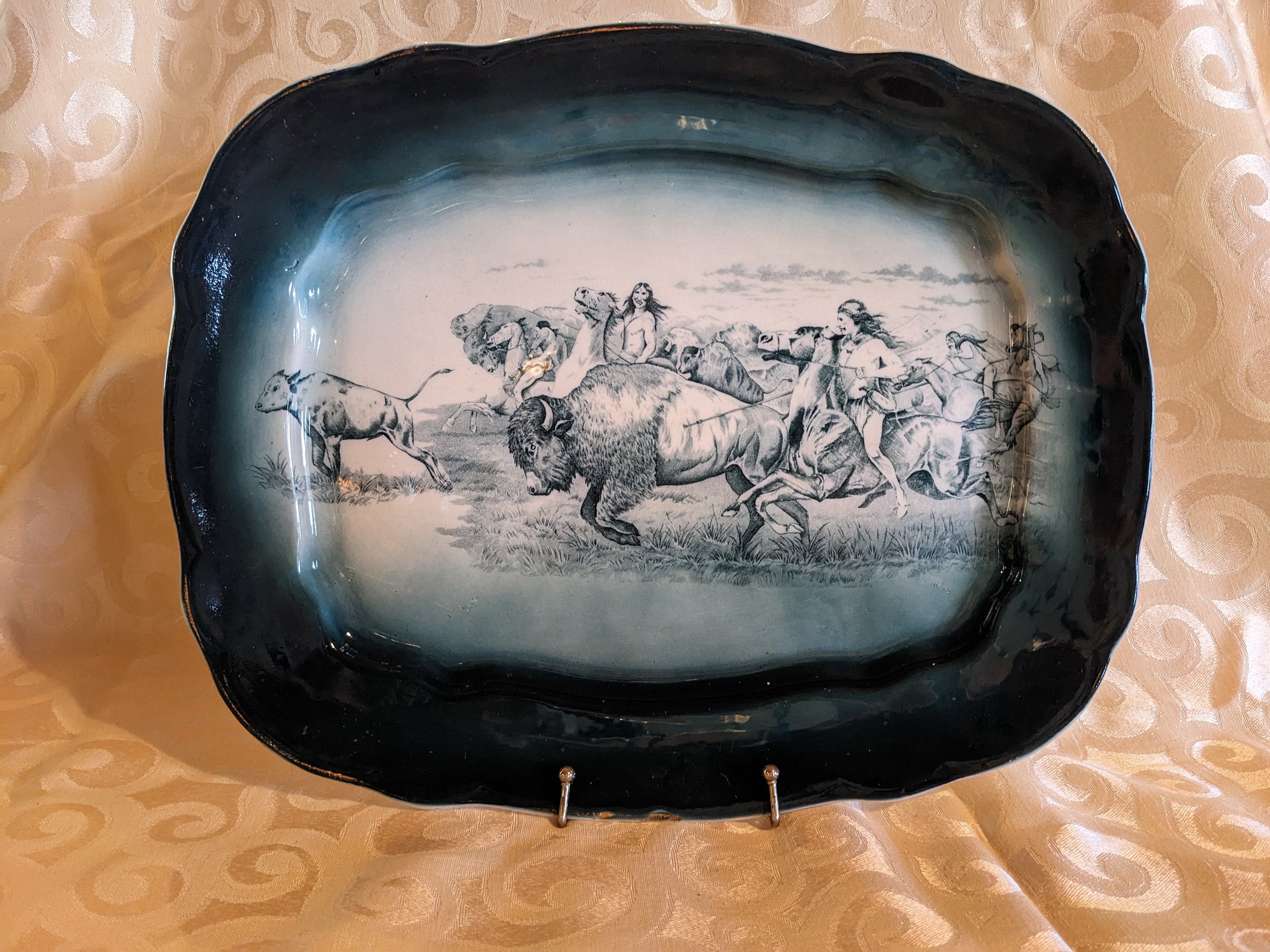 Semi Vitreous Buffalo Platter With the Buffalo Hunt Print - Etsy