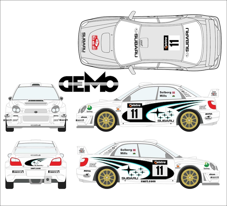 Subaru Impreza WRC 2000 -2007 Replica Project Design Vector File for ...
