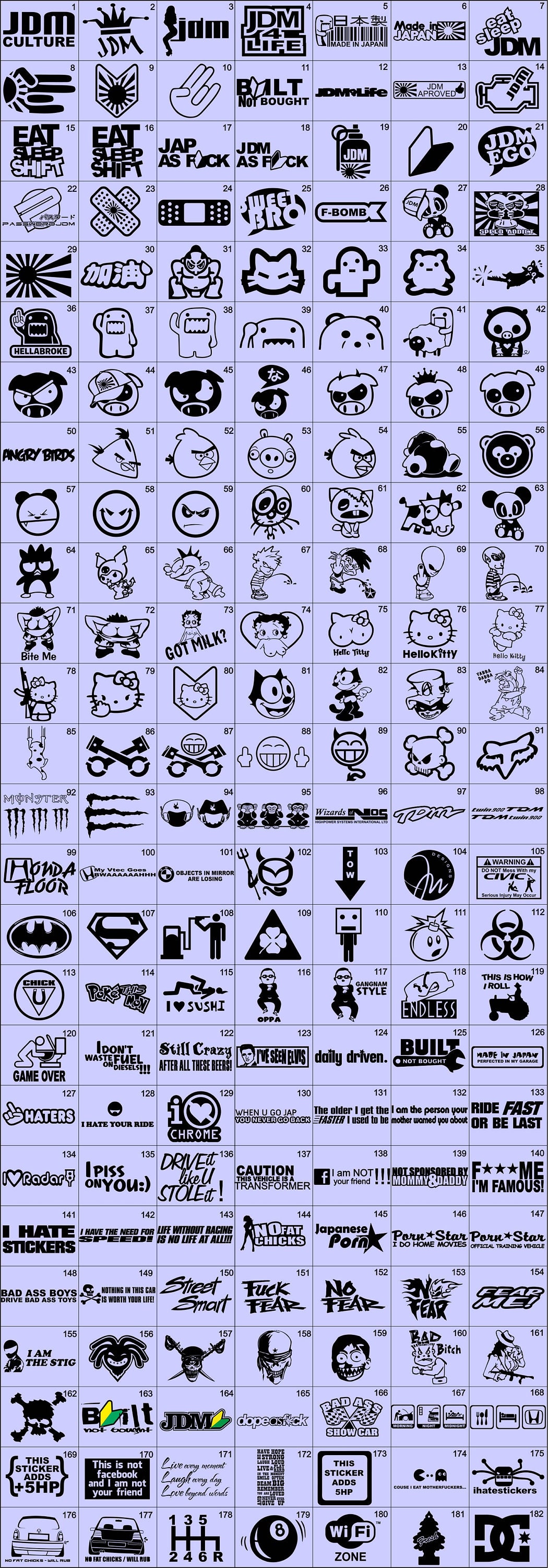 182 JDM Design Files Pack in .cdr .ai .jpg - Etsy