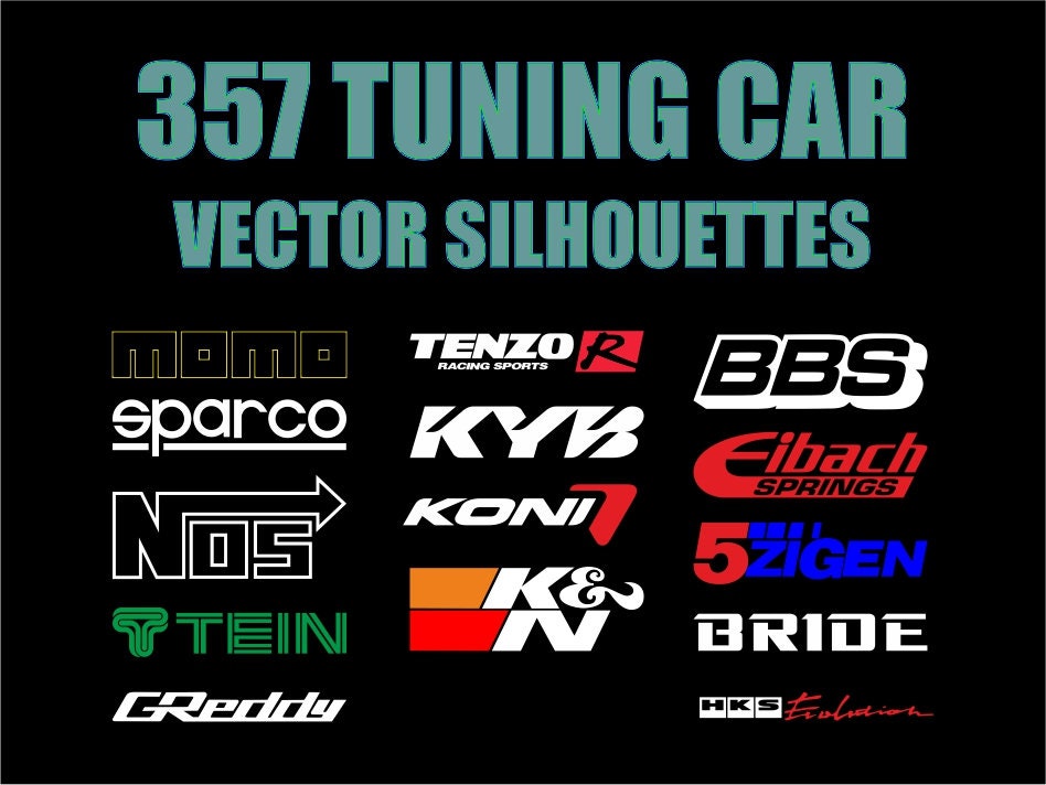 Set of 357 Vector Silhouettes Patterns of Car Tuning Company Brands - Etsy