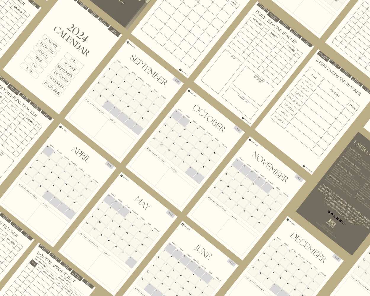 MEDICAL PLANNER Digital and Printable Minimal Theme | Doctor ...