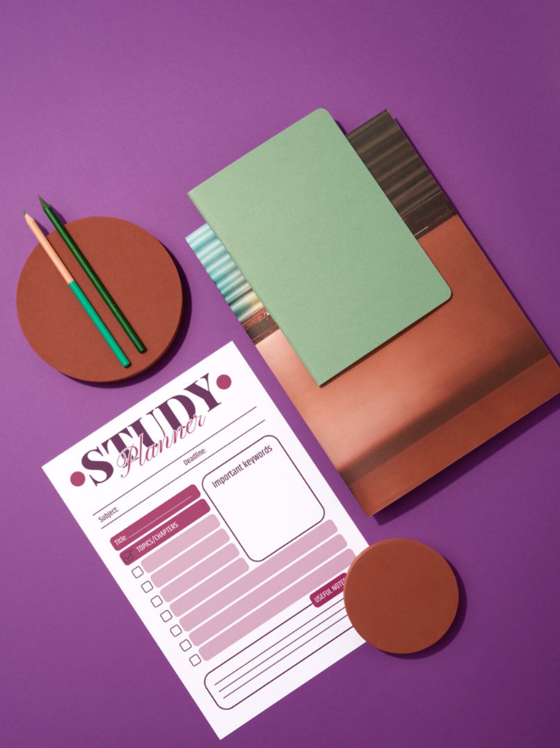 PRINTABLE Study Planner SIX COLORS - Etsy