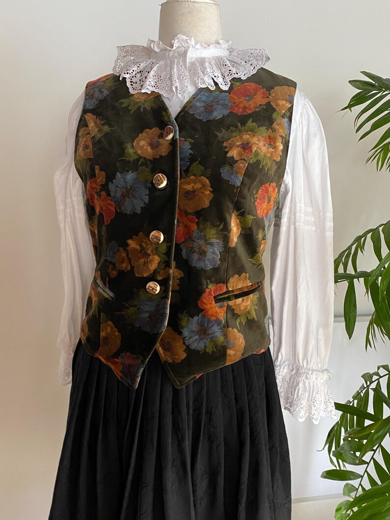 Vintage Gilet Vest Traditional Folk Vest Tyrol Alpen Vest, Bavarian ...