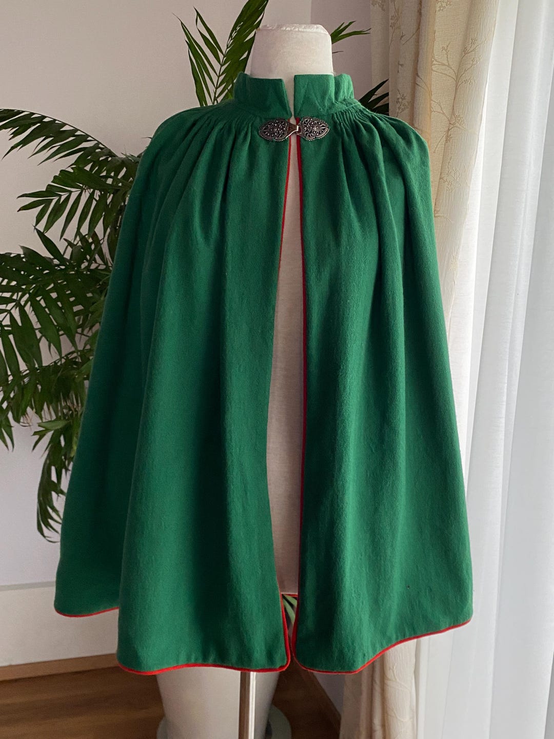 Vintage Wool Cape/ Medieval Wool Pilgrim/ Elf Cloak/ Medieval Cloak ...