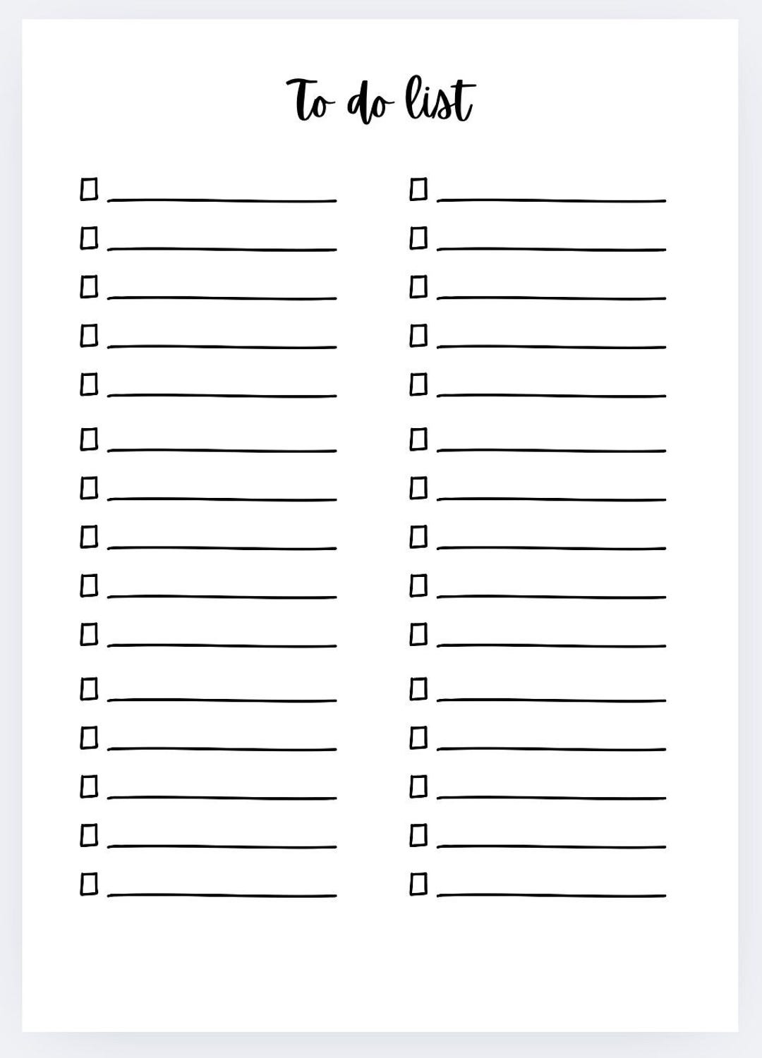 Printable A4 to Do List - Download in a PDF File and Print off as Required to Use at Home or at ...