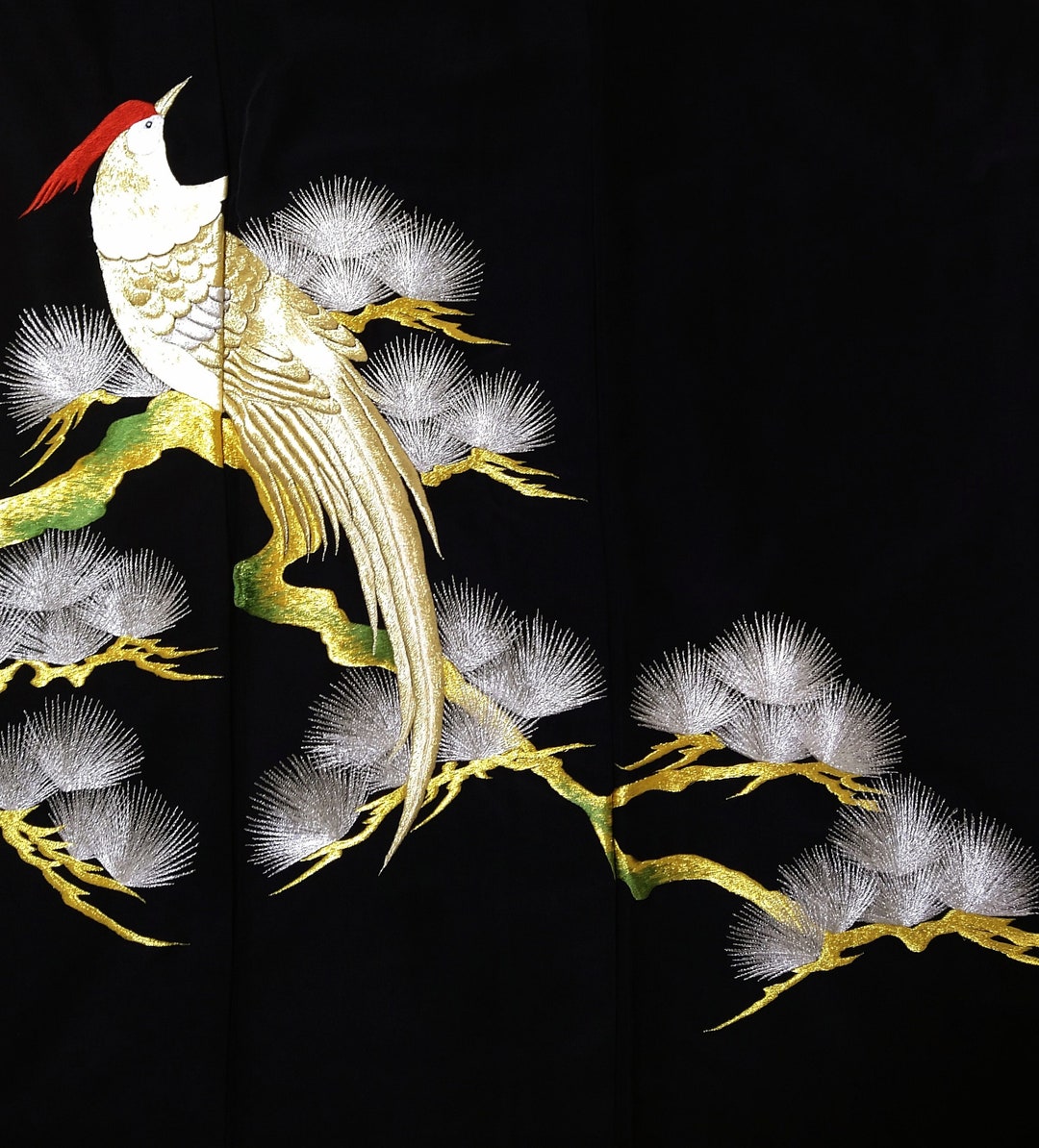 Black Vintage Pheonix Kimono - Etsy