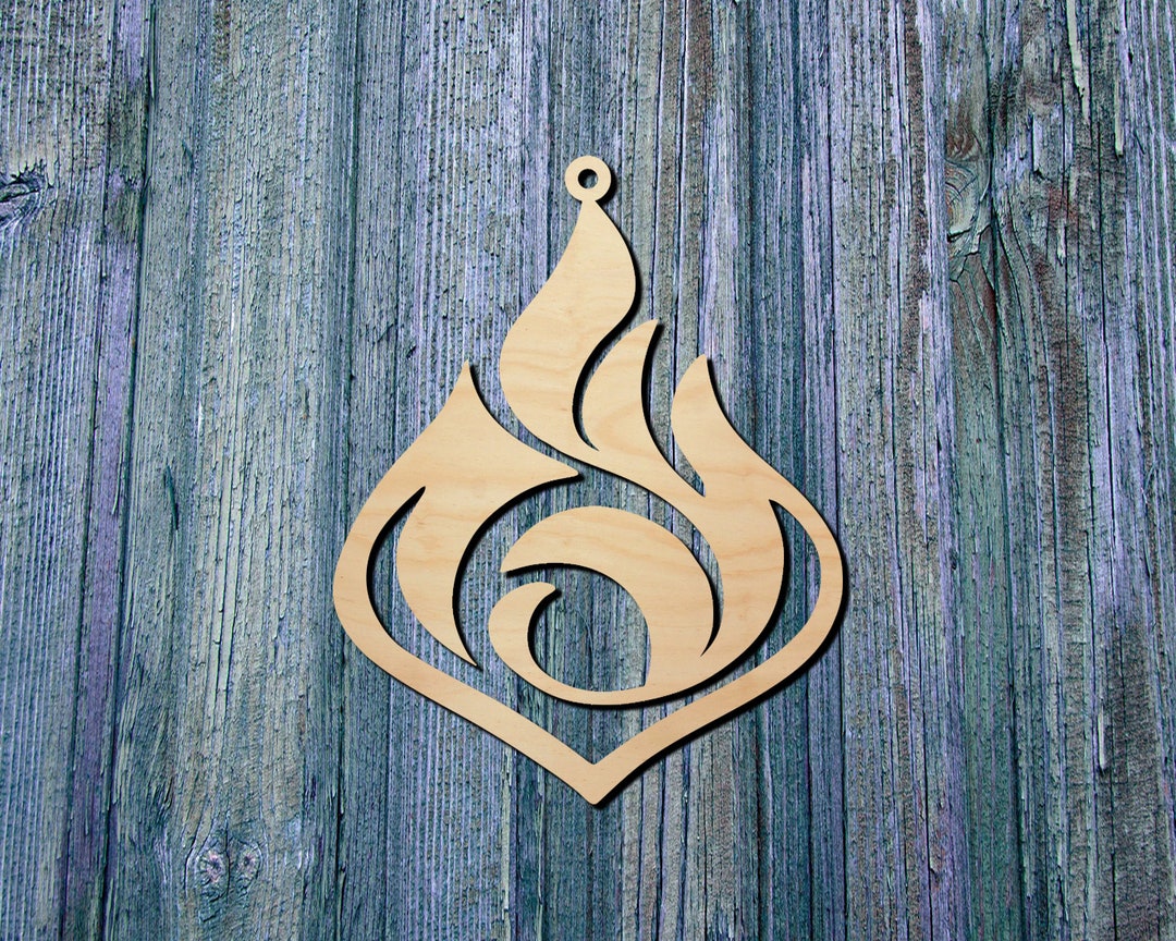 Pyro Element Ornament | Wood Decor | Genshin Impact Inspired | Fan Made ...