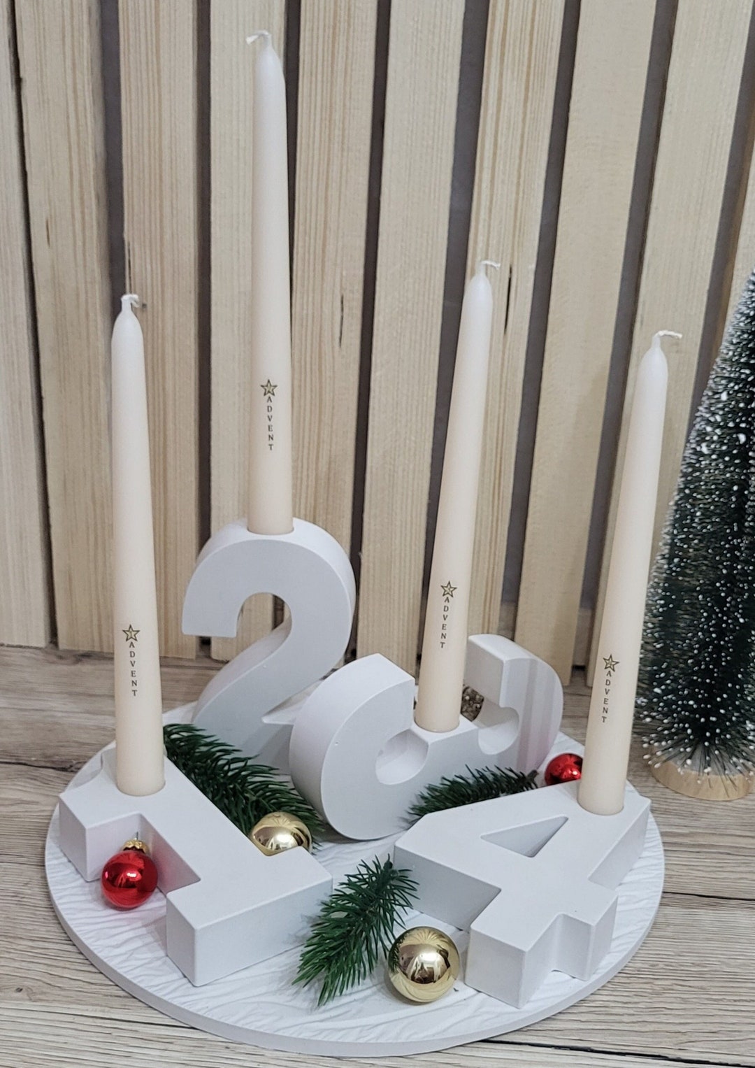 Advent Numbers as an Advent Wreath for Candles - Etsy