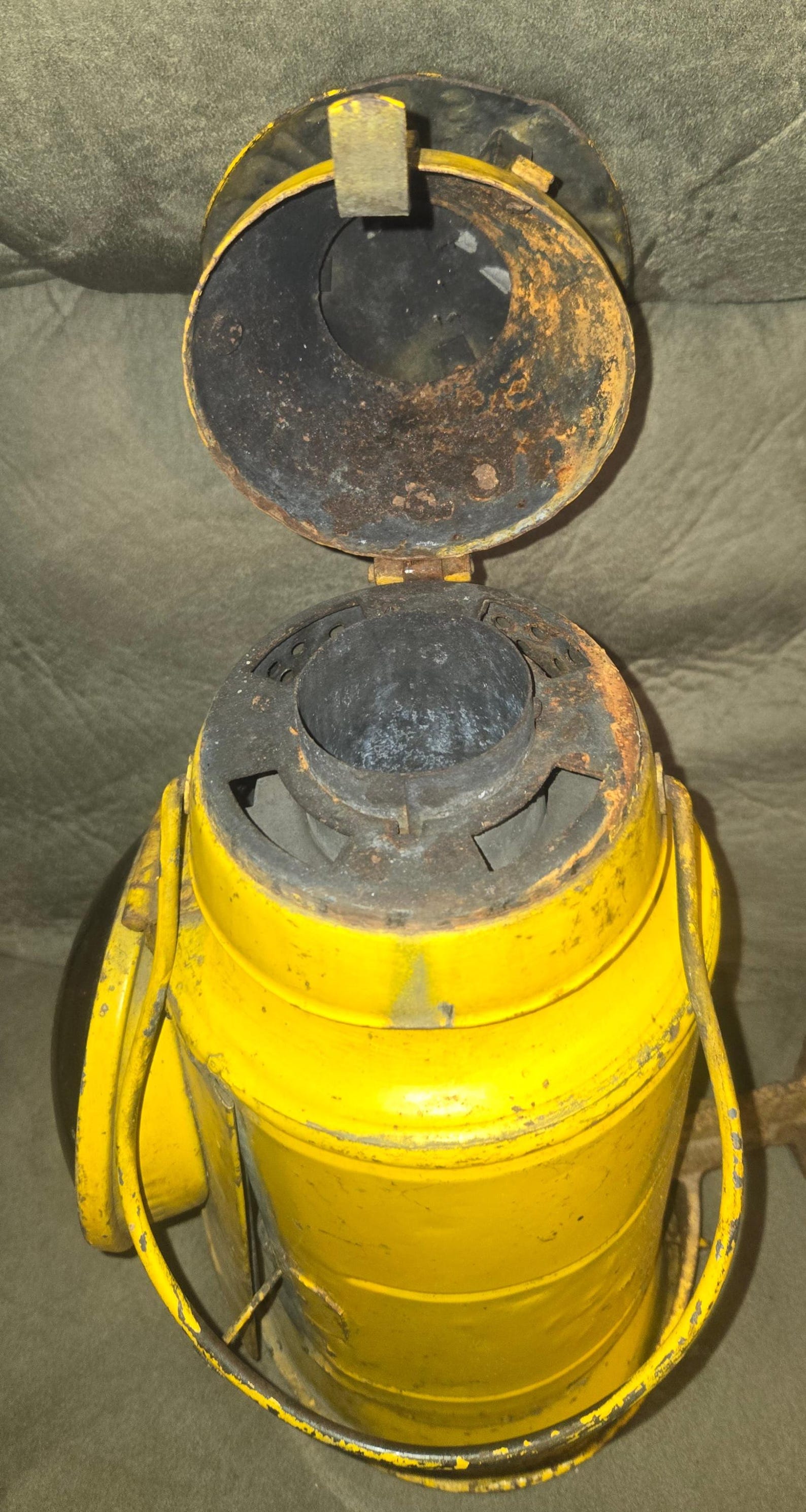 Handlan St. Louis Antique Railroad Lantern Red Glass Lens Yellow Rare ...