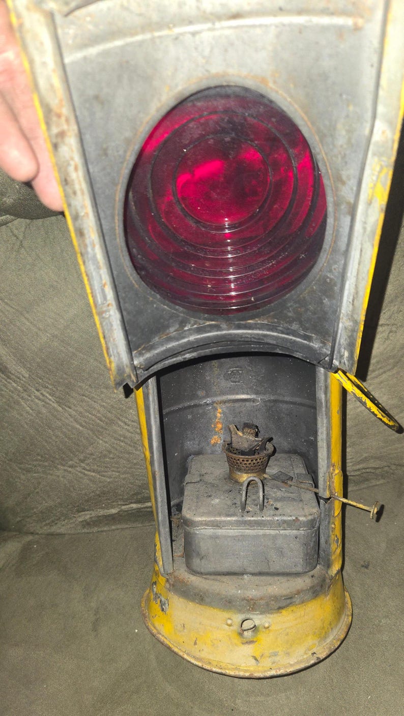 Handlan St. Louis Antique Railroad Lantern Red Glass Lens Yellow Rare - Etsy