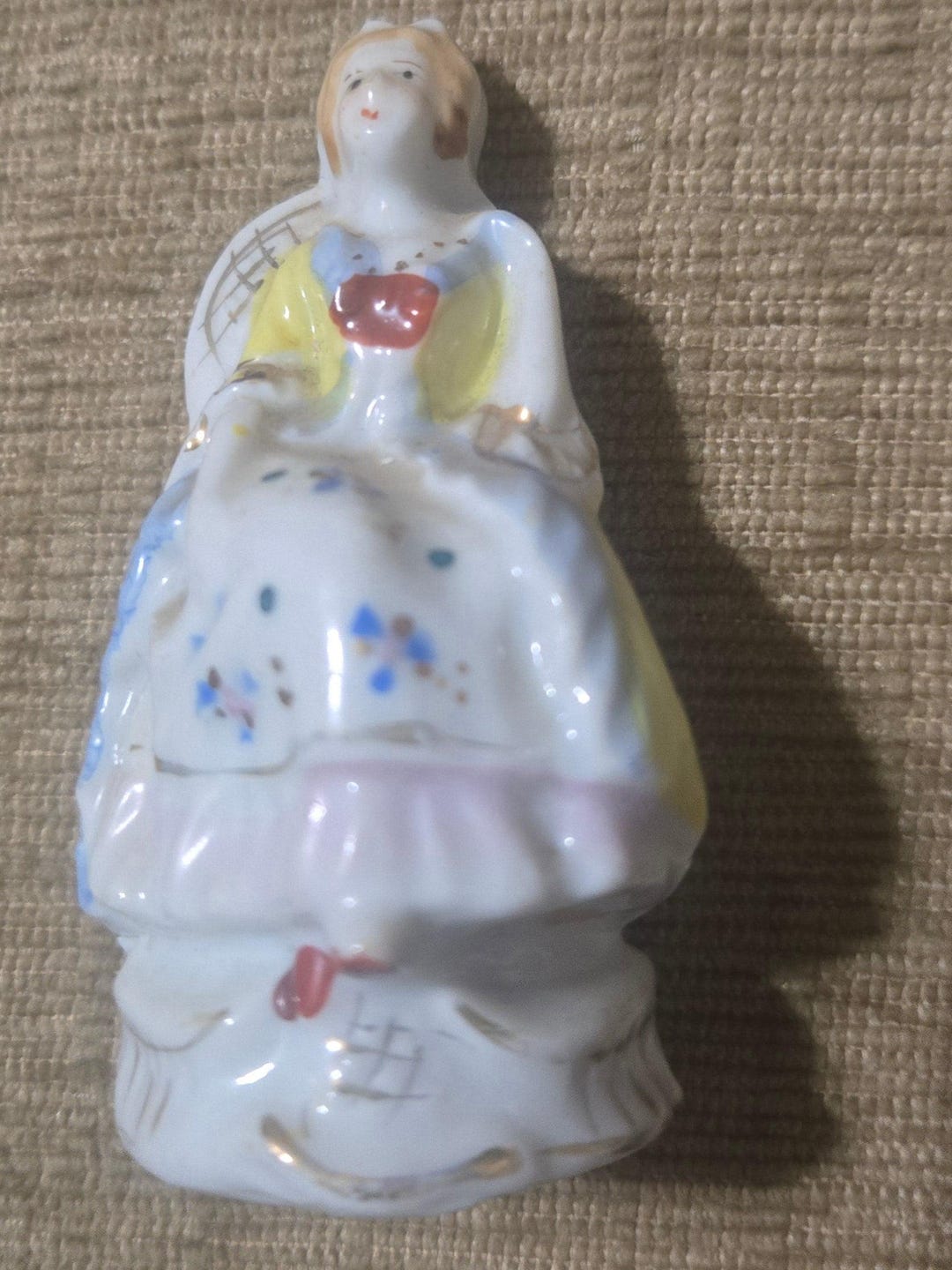 Made in Occupied Japan Victorian Lady in Chair Porcelain Figurine 3.5 ...