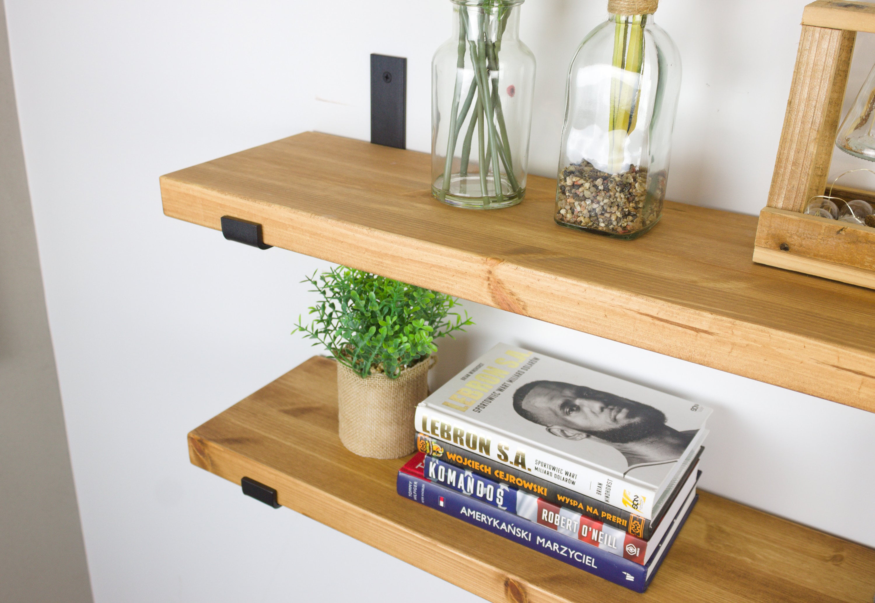 RUSTIC WOOD SHELF, Single Wall Shelf, Loft, Boho, Vintage, Industrial ...