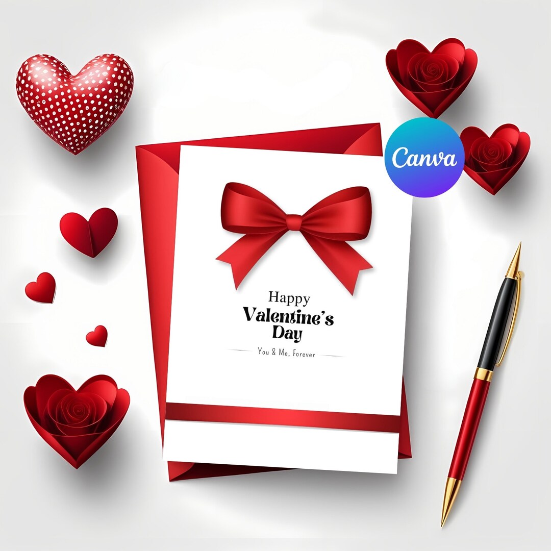 Valentine's Love Letter Card Printable Romantic Greeting Instant ...