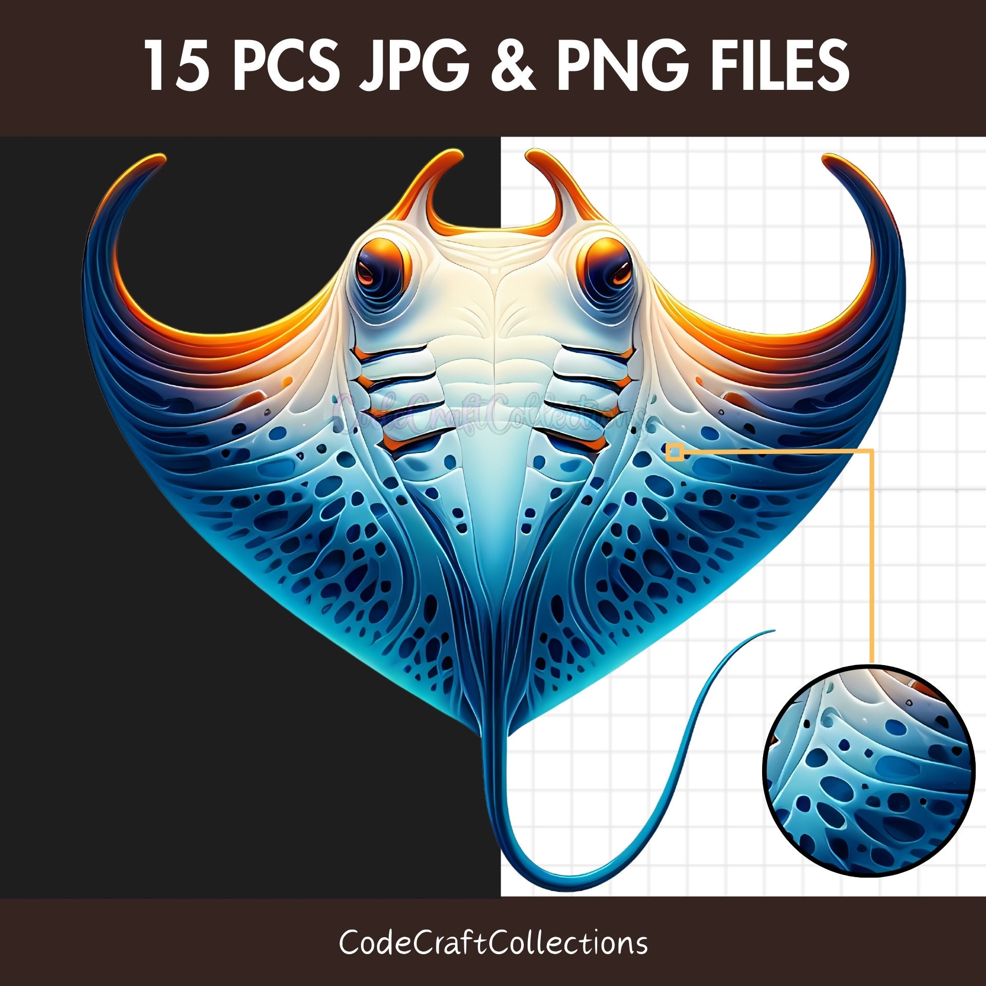 Manta Ray Clipart Marine Life, Marine Animal Sea Creatures Clipart ...