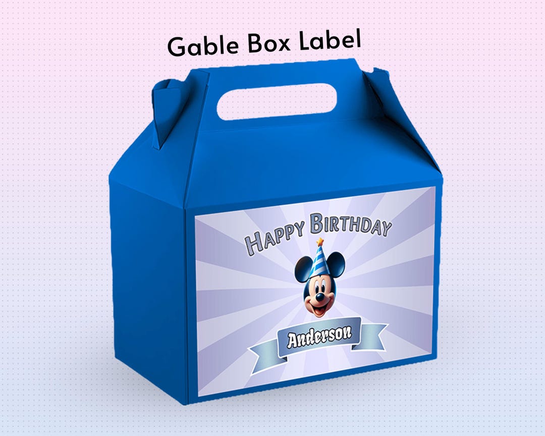 Mickey Mouse Birthday Gable Box Template (digital Download) - Etsy