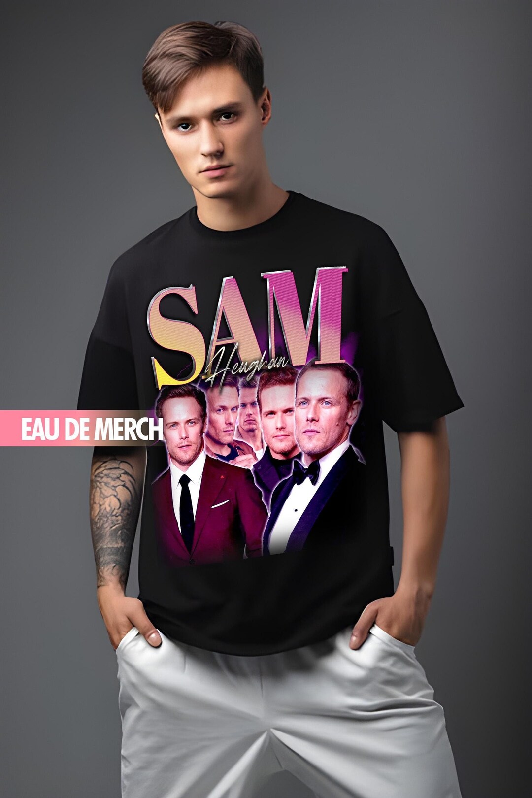 SAM HEUGHAN TEES / Sam Heughan Vintage Shirt / Sam Heughan 90s Tshirt ...