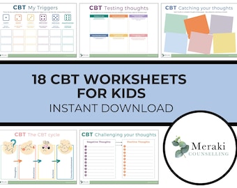 CBT for Kids, Thinking Errors Worksheets, Cognitive Distortions - Etsy UK