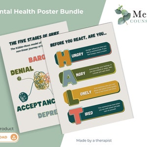 Mental Health Poster Bundle Therapy Tools for the Wall Decoration for ...