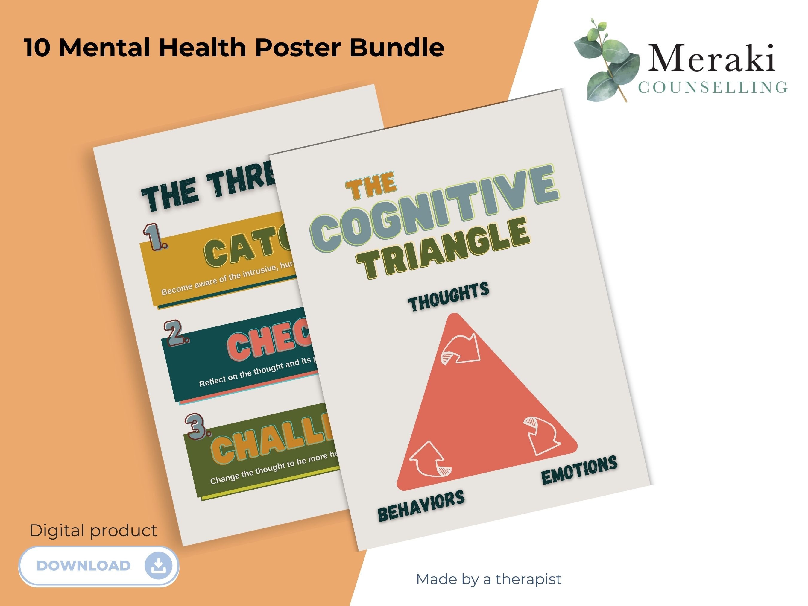 Mental Health Poster Bundle Therapy Tools for the Wall Decoration for ...