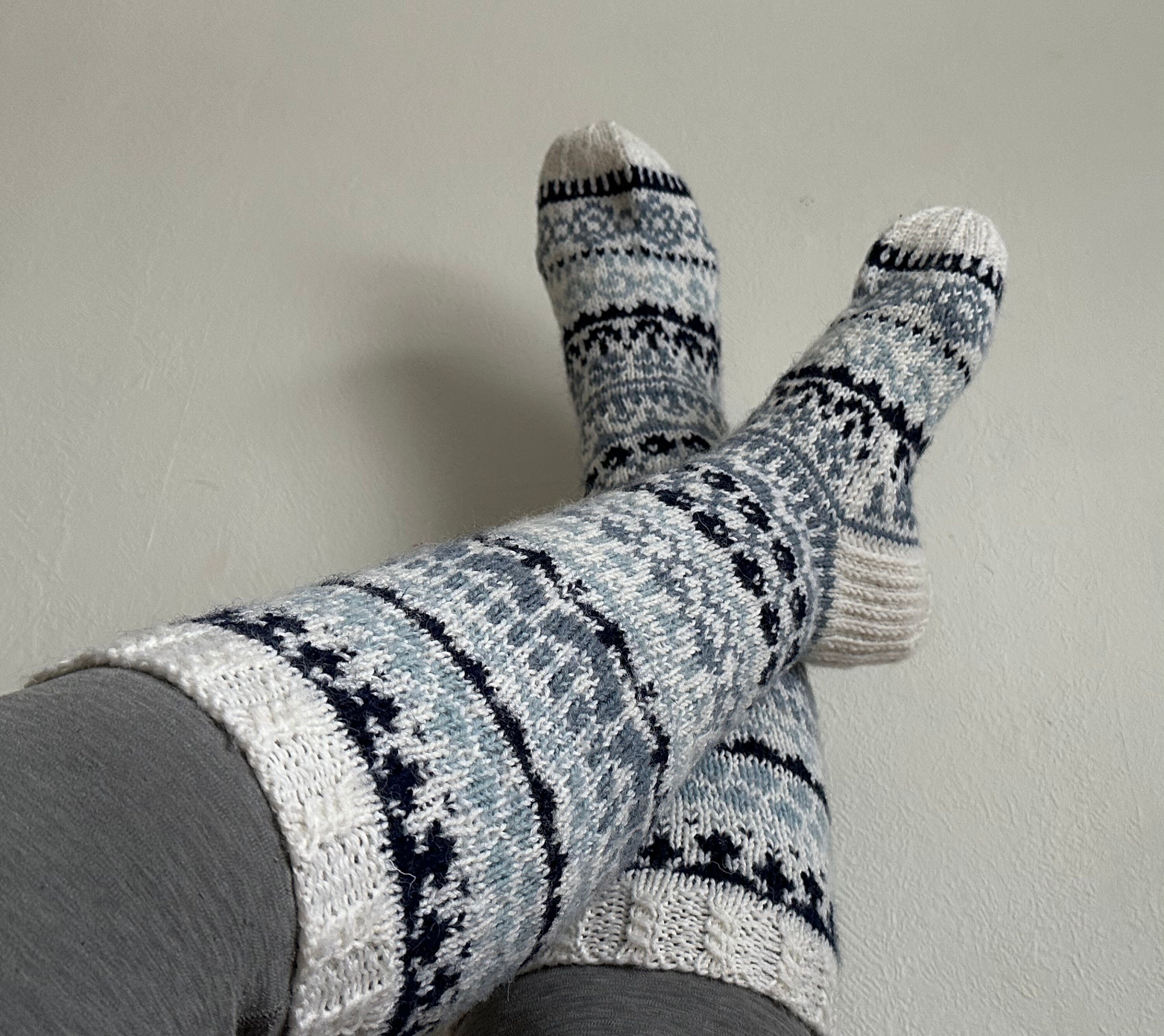 Hand Knitted Nordic Socks - Knee-high - Wool Socks - Cozy Socks ...