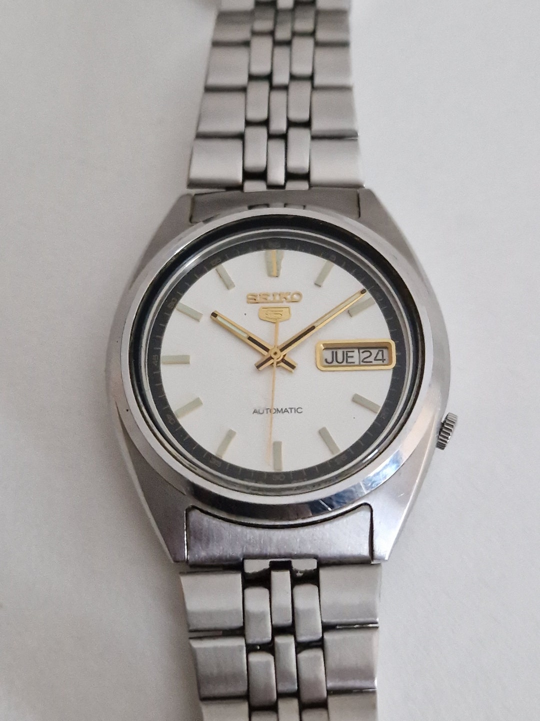 Vintage Silver SEIKO 5 Men's Watch Automatic Day/date 7009-3180 - Etsy