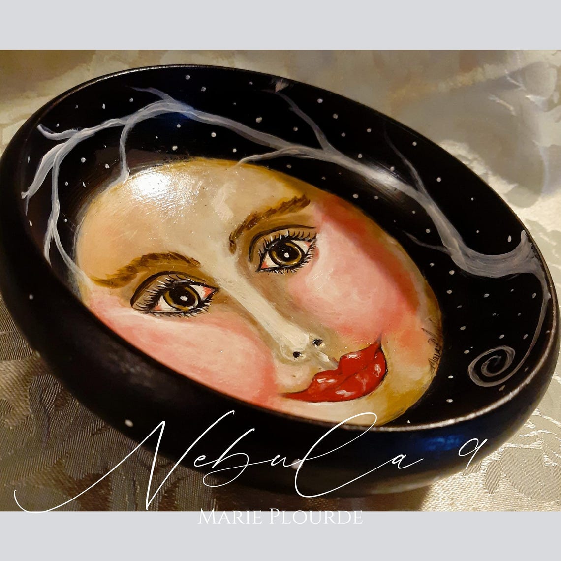 Hand Painted Moon Face - Whimsy Celestial Moon Face Painting - Moon ...
